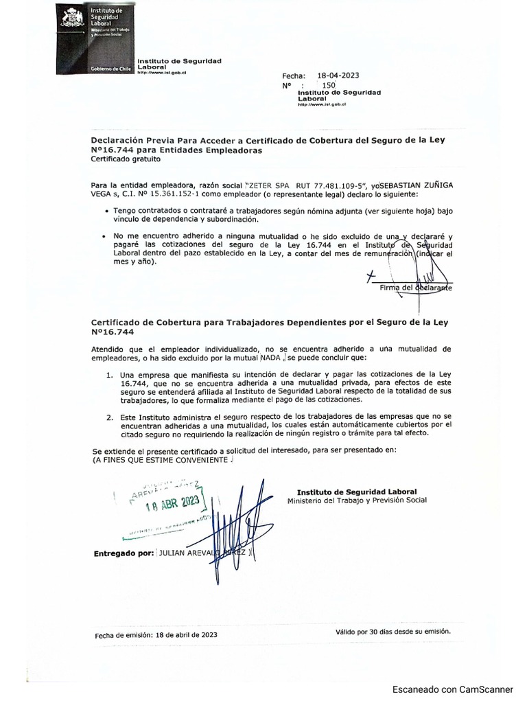 1.1 Certificado Isl | PDF