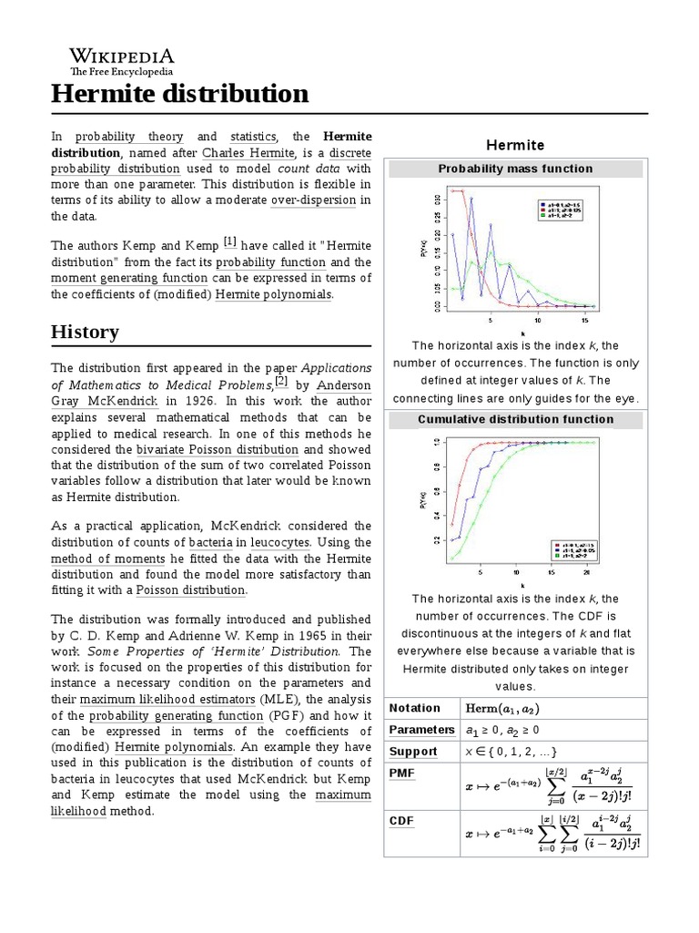 Hermite Distribution | PDF | Probability Distribution | Statistics