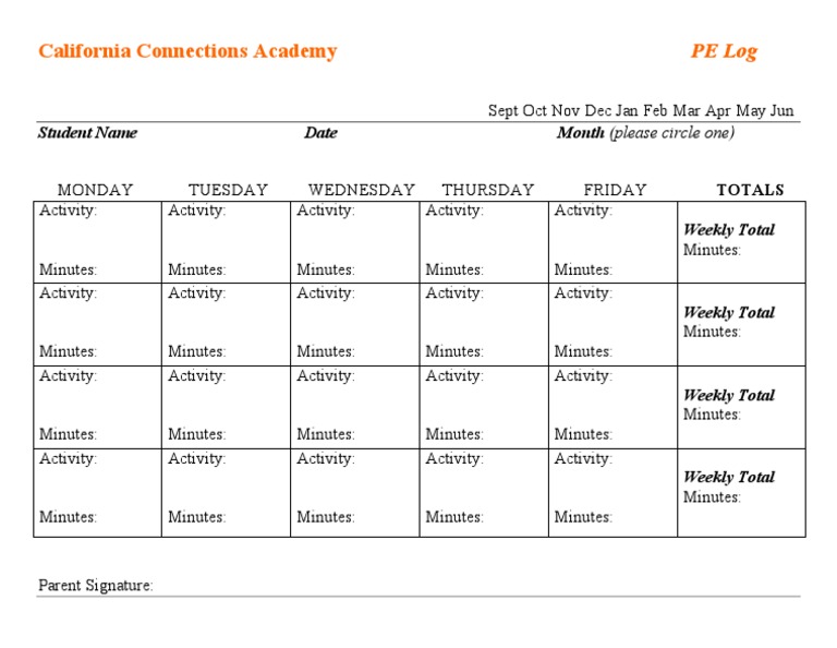 Pe Log Template | PDF