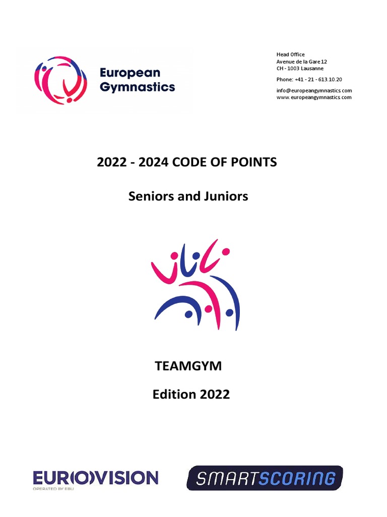 TeamGym Code of Points 2022-2024 | PDF | Clothing | Softlines (Retail)
