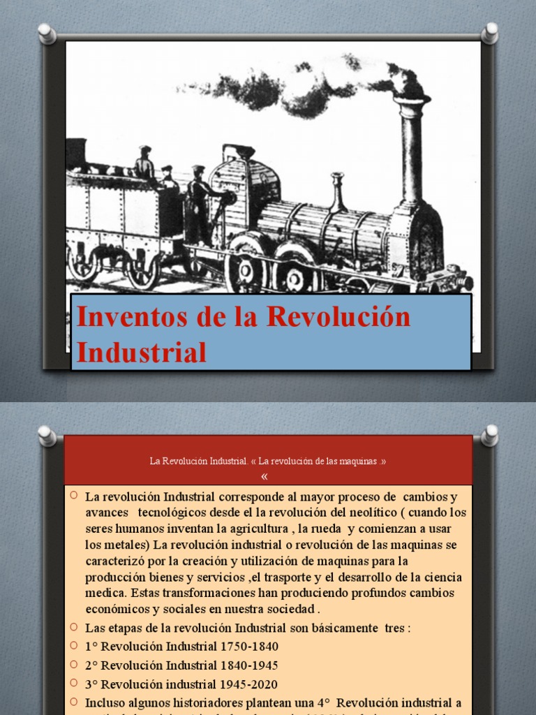 Inventos de La Revolucion Industrial Historia | PDF | Revolución industrial | Máquina de vapor