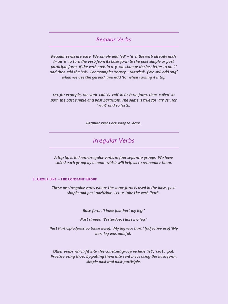 Irregular Verbs 2 | PDF | Verb | Semantic Units