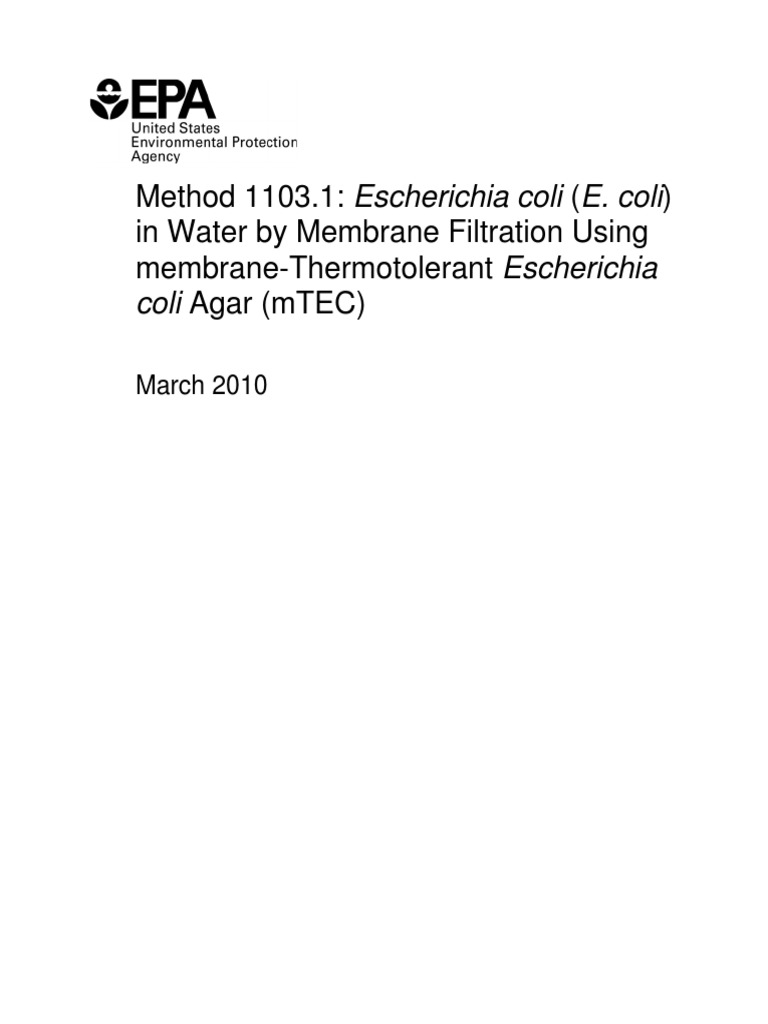 E.Coli Method 1 | PDF