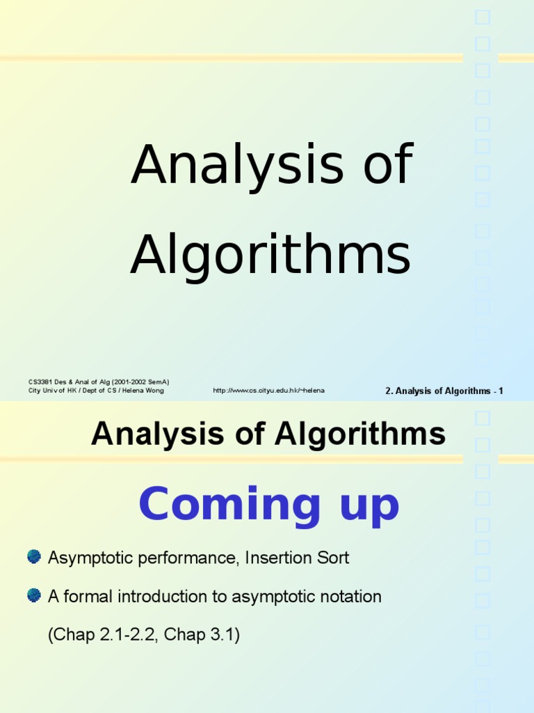 Analysis Of Algorithms Complexity Pdf Time Complexity Algorithms
