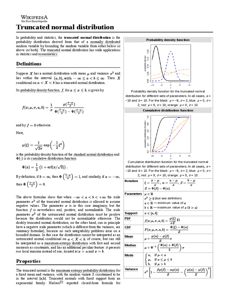 Truncated Normal Distribution Overview | PDF
