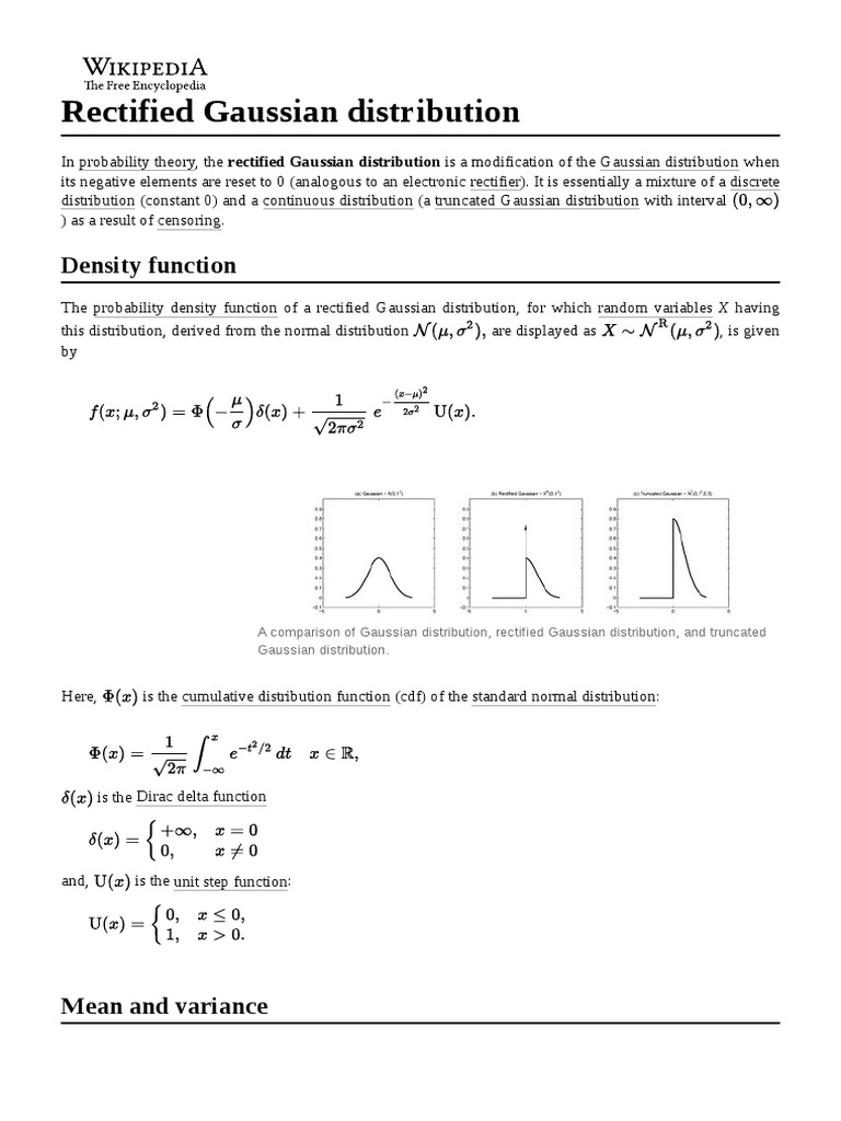 Rectified Gaussian Distribution | PDF Rectified Gaussian Distribution | PDF