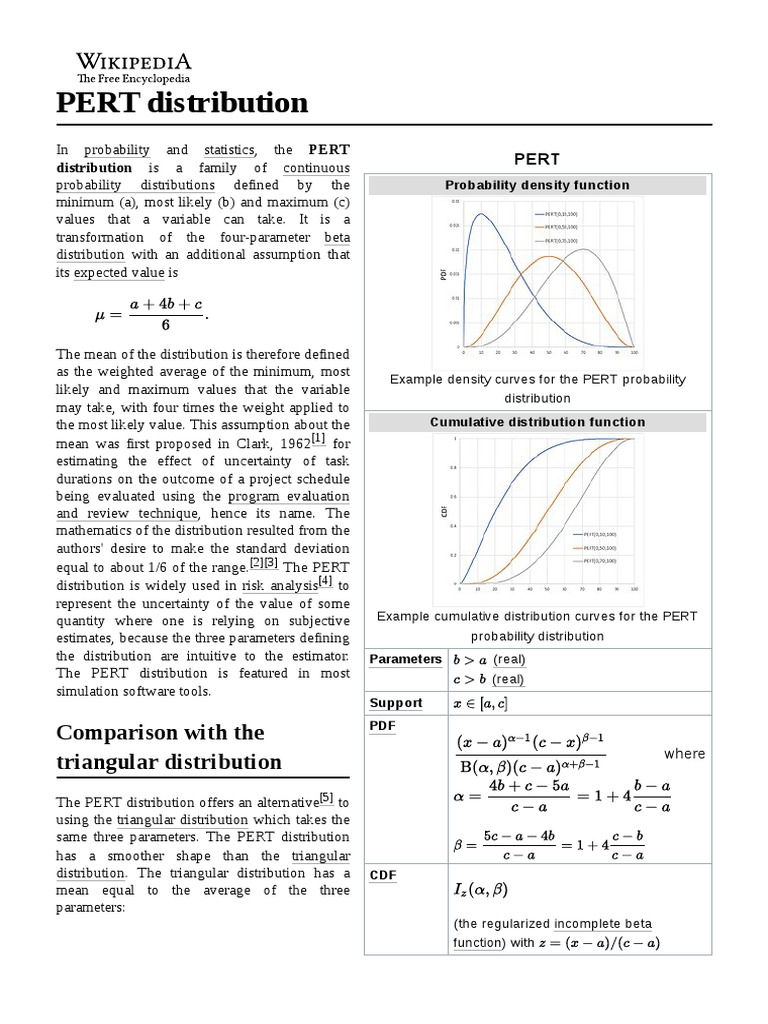 Pert Distribution Pdf