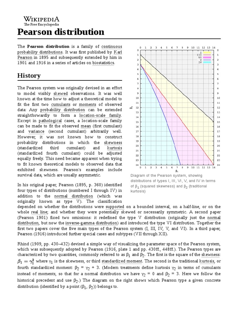 Pearson Distribution | Download Free PDF | Mathematical Analysis | Probability