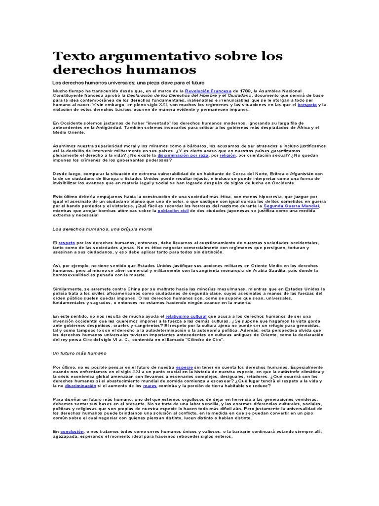 Derechos Humanos: Un Futuro Universal | PDF