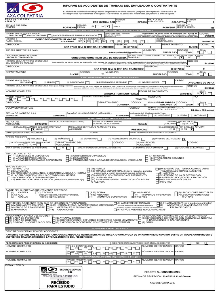 Formato Furat | PDF | Lesión
