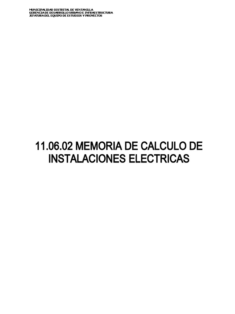 12.06.02 Memoria de Calculo de Instalaciones Electricas | PDF | Diodo emisor de luz | Luz de la ...