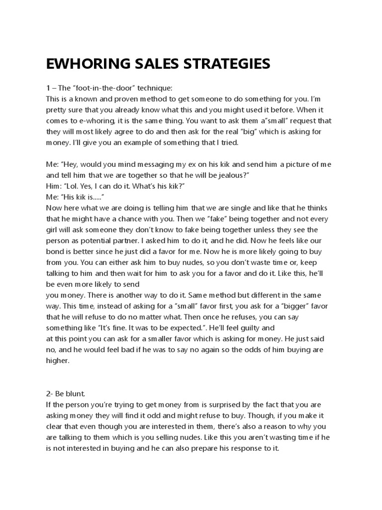 Ewhoring Sales Strategies | PDF