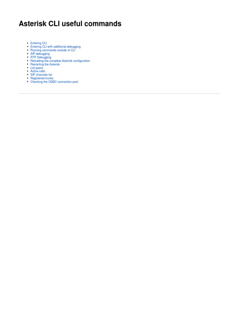 XS AsteriskCLIusefulcommands 290623 2358 1991 | PDF | Session Initiation Protocol | Command Line ...
