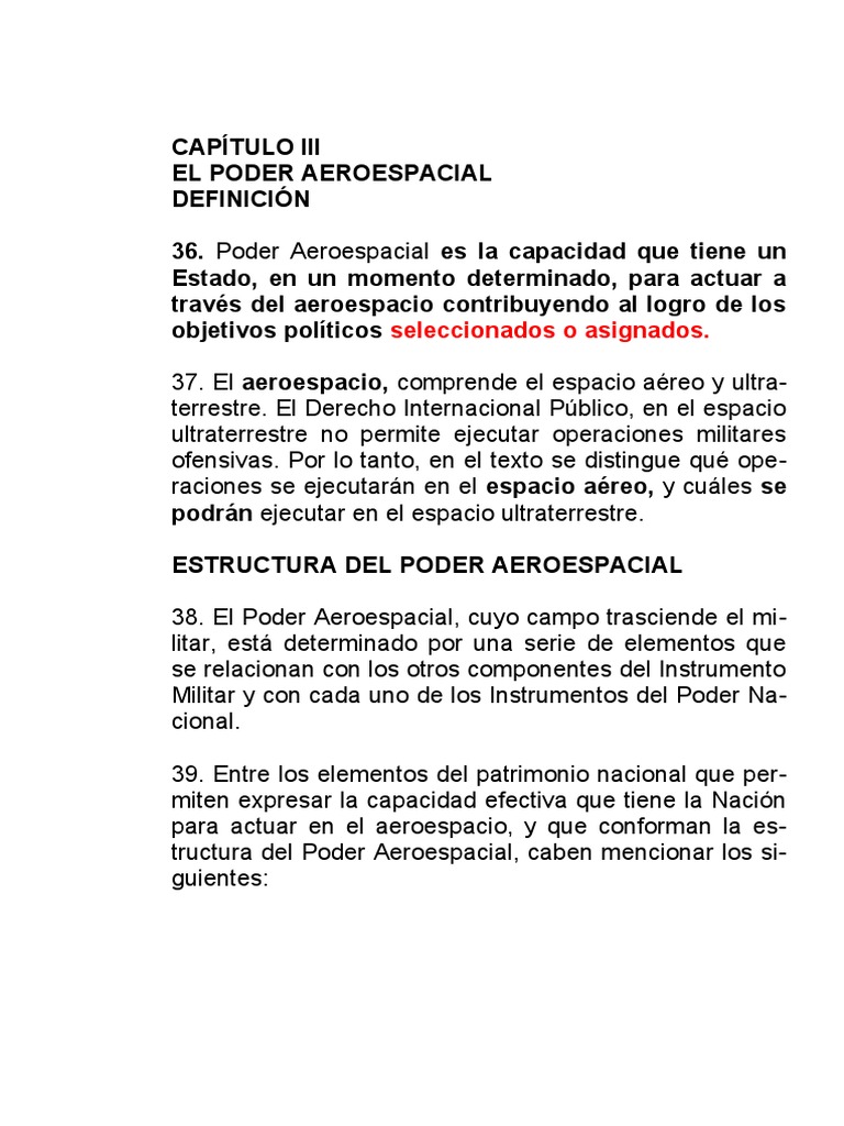 Estructura y Características del Poder Aeroespacial | PDF