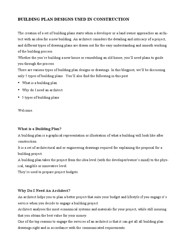 Building Plan Designs | PDF