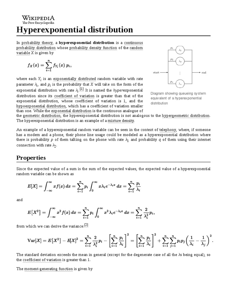 Hyperexponential Distribution | PDF