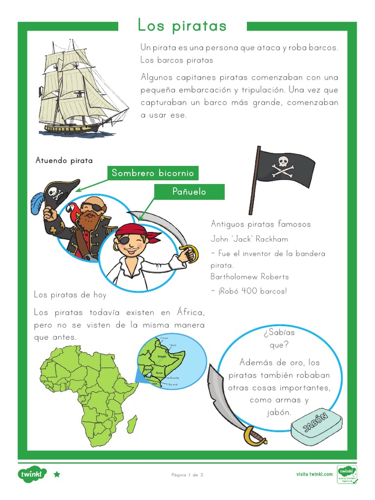 Comprensión Lectora Los Piratas | PDF