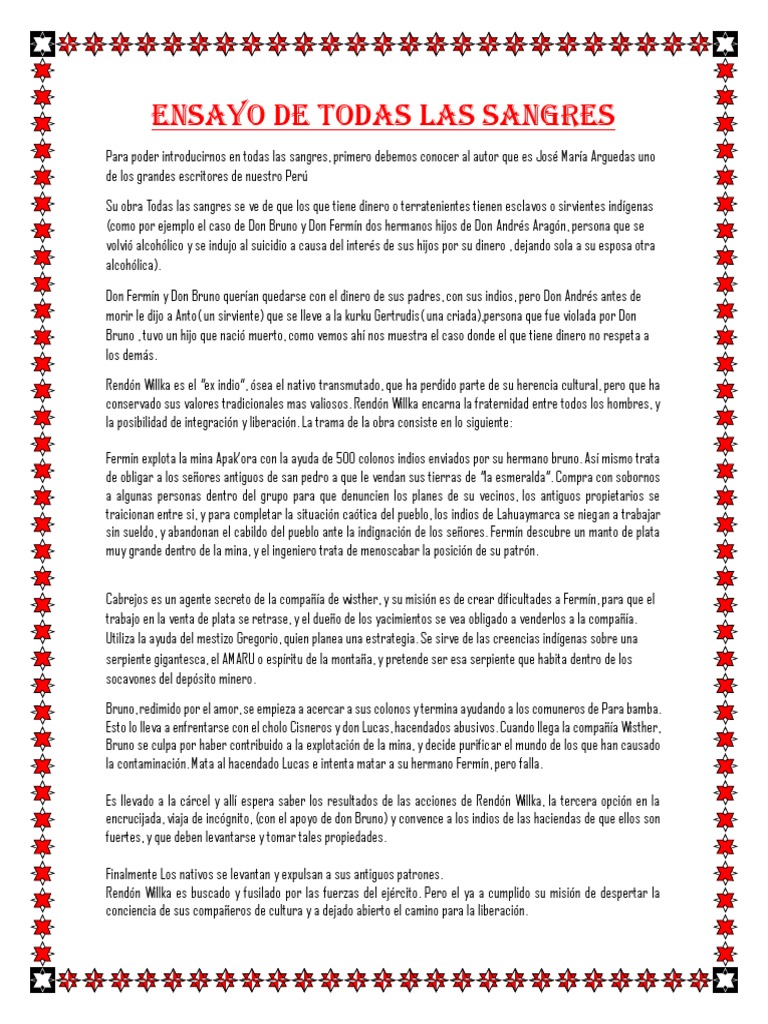 Ensayo de Todas Las Sangres | PDF Ensayo de Todas Las Sangres | PDF