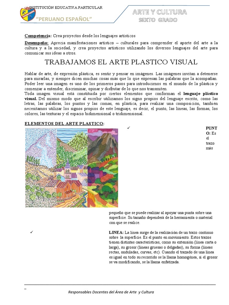 FICHA Arte Plastico Visual 6to | PDF | Imagen