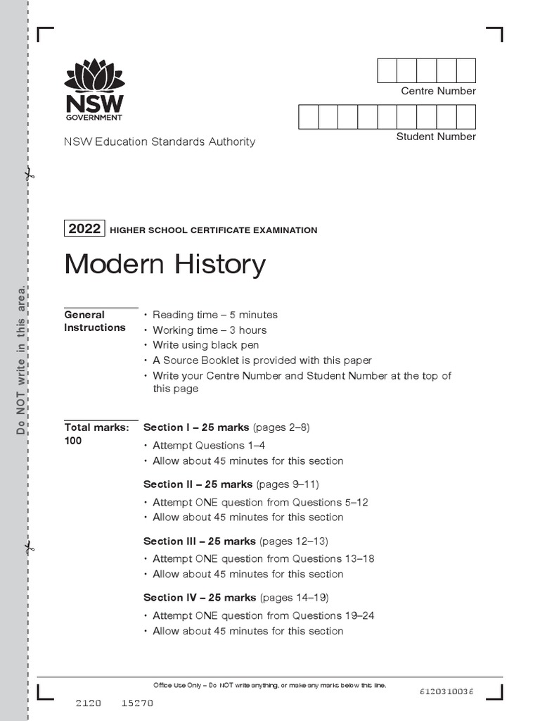HSC Modern History 2022 Exam Paper | PDF | Nuclear Power | Radioactive ...
