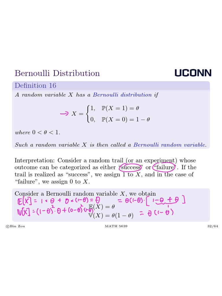 Bernoulli and Binomial Distributions | PDF