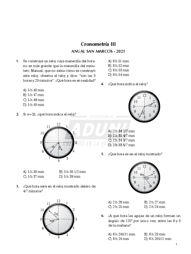 Dirigida RM Sem 29 | PDF | Reloj | Hora