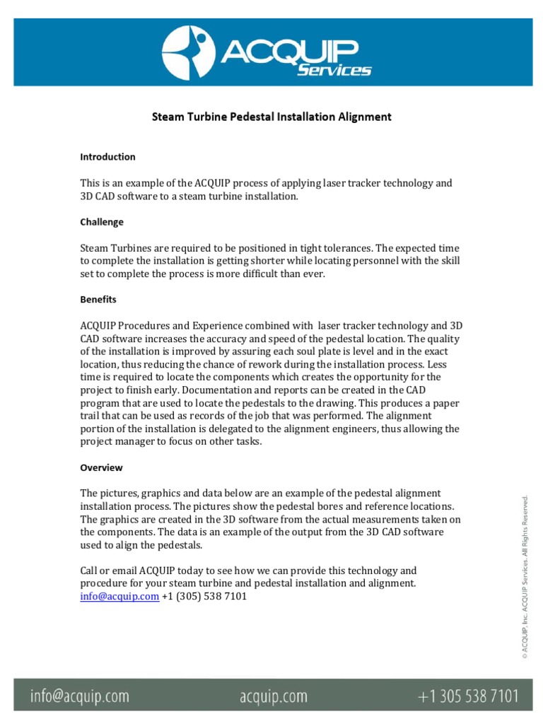 Steam Turbine Pedestal Installation Alignment | PDF | Computer Aided ...