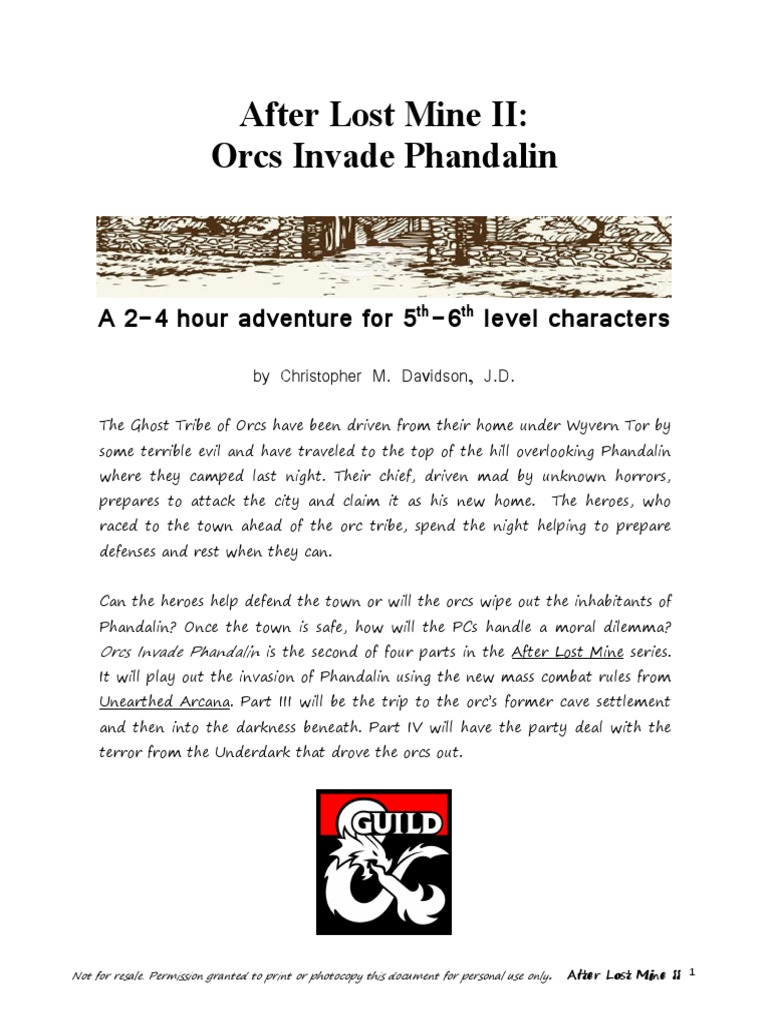 After Lost Mine II Orcs Invade Phandalin (10788428) | Download Free PDF | Dungeons & Dragons ...
