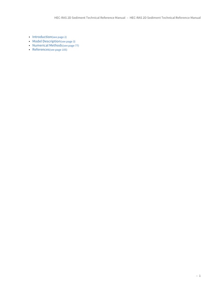 HEC-RAS 2D Sediment Manual Guide | PDF