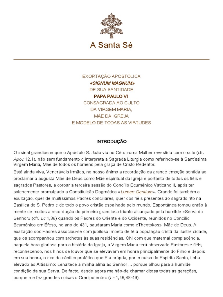 Signum Magnum - Paulo VI | PDF