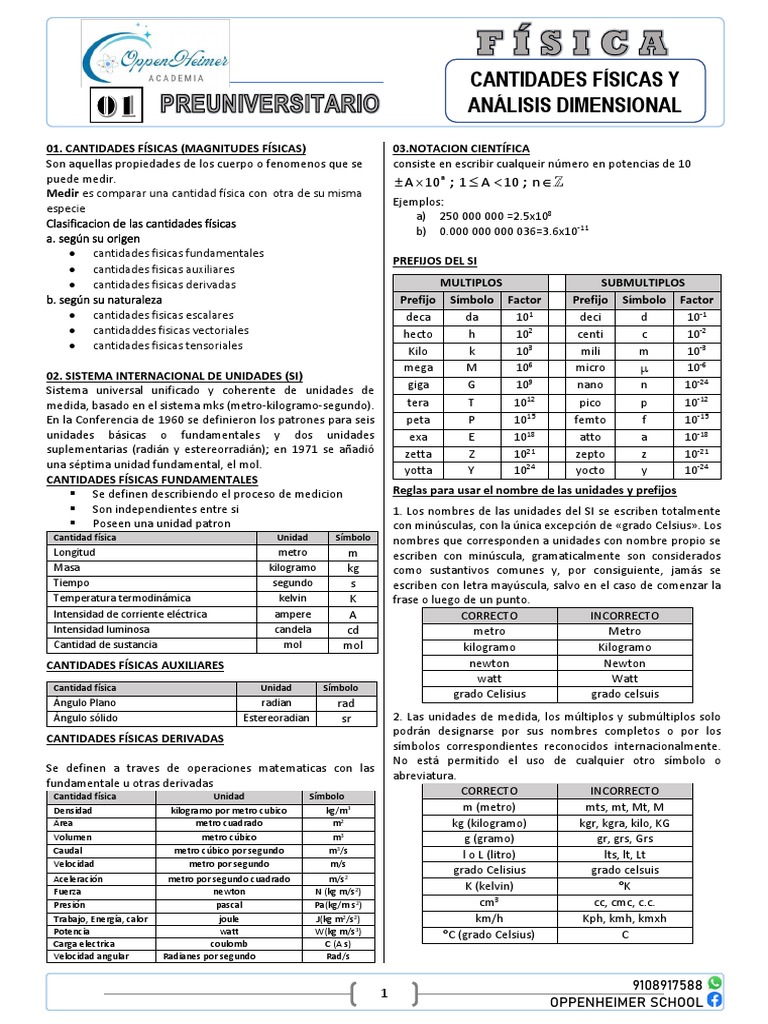Cantidades Físicas | PDF