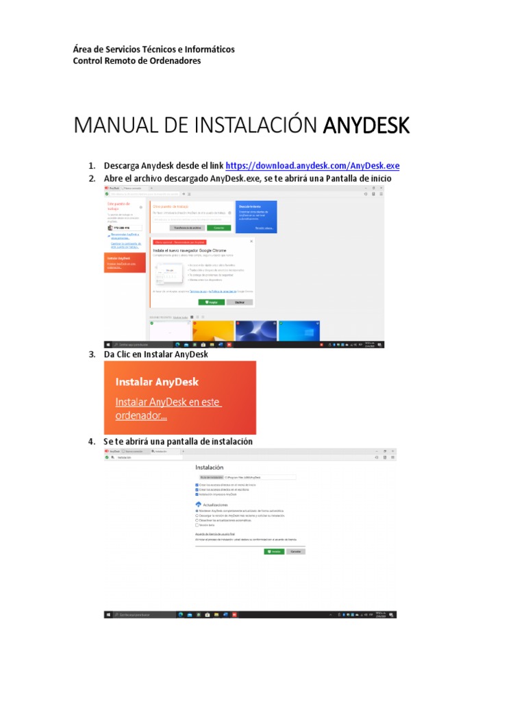 Manual de Anydesk | PDF | Ventana (informática) | Software