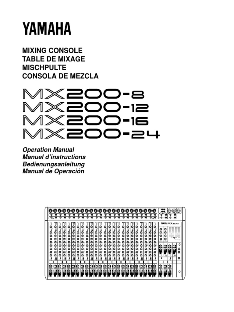 Manual Yamaha MX200-16 | PDF