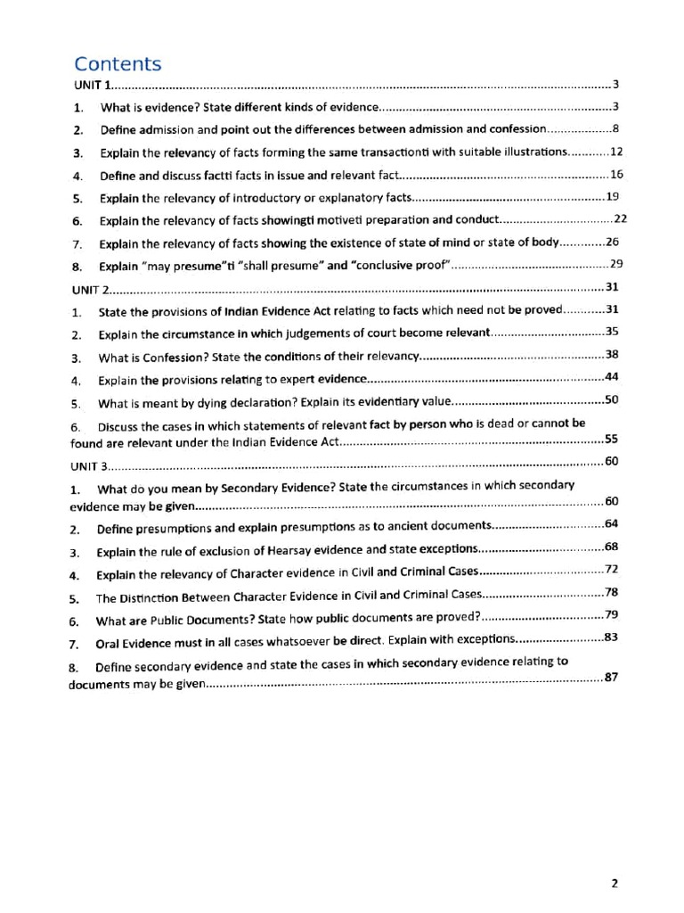 Evidence Law Important Questions - PDF - 8 | PDF