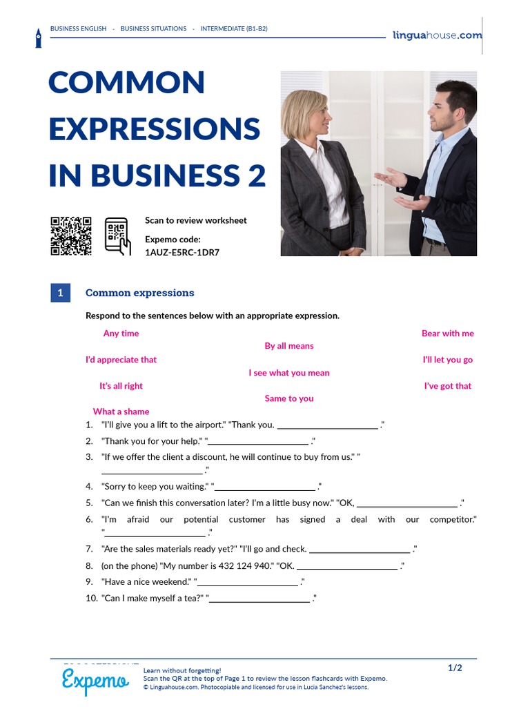 Common Business Expressions Practice | PDF