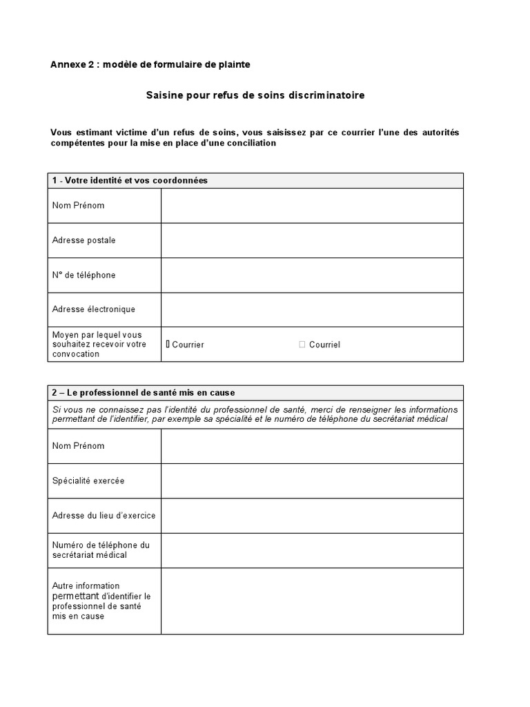 2021 12 Modele-Formulaire-Plainte | PDF