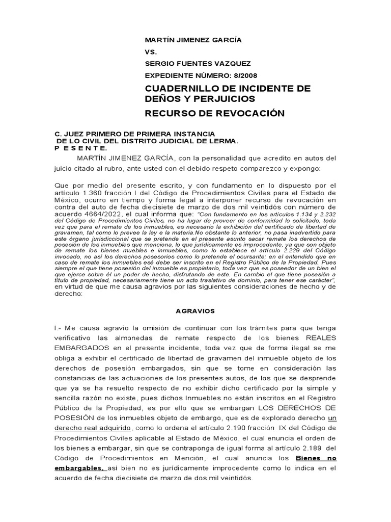 Recurso de Revocación | PDF