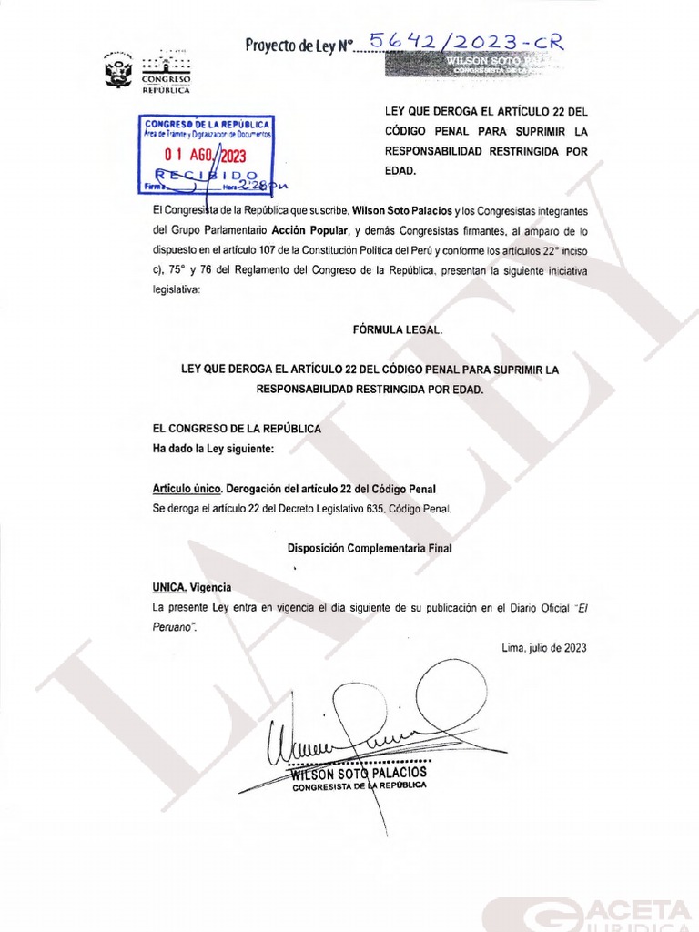 Plantean Derogar La Responsabilidad Restringida Por Edad | PDF