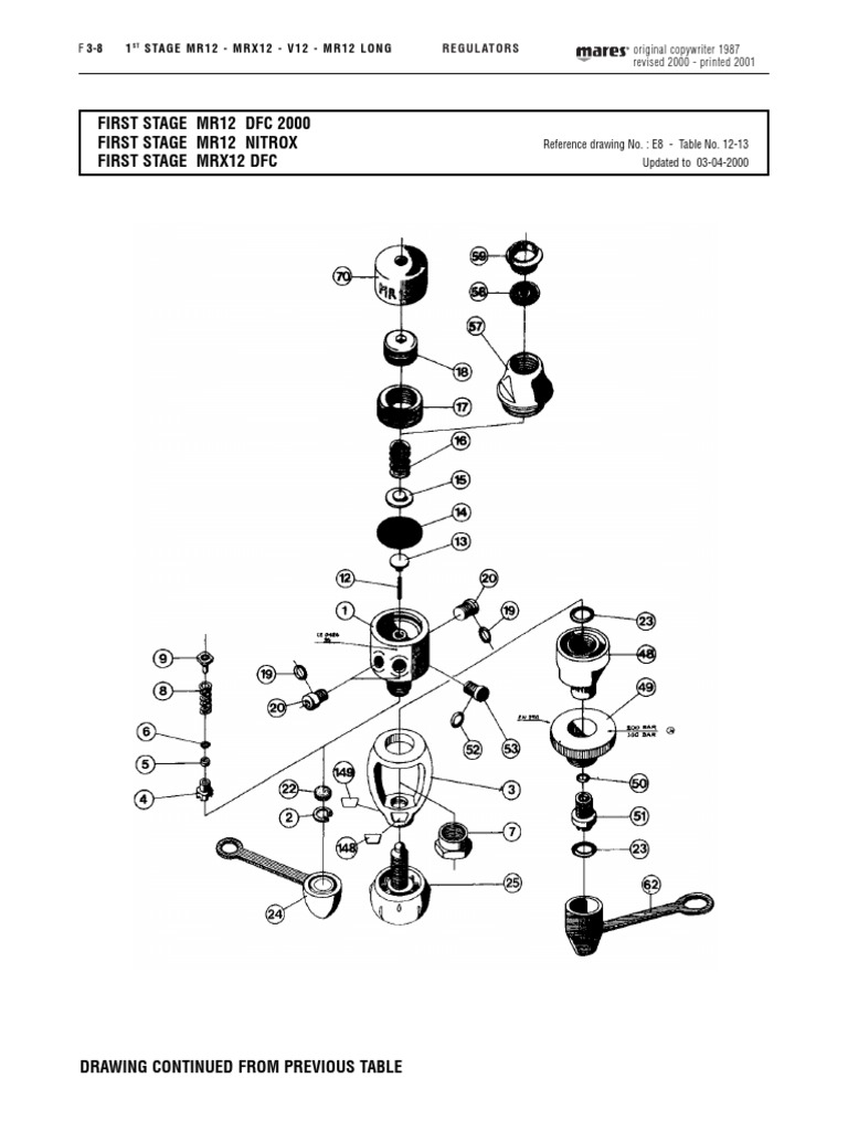 Mares MR12 First-Stage Parts Manual | PDF