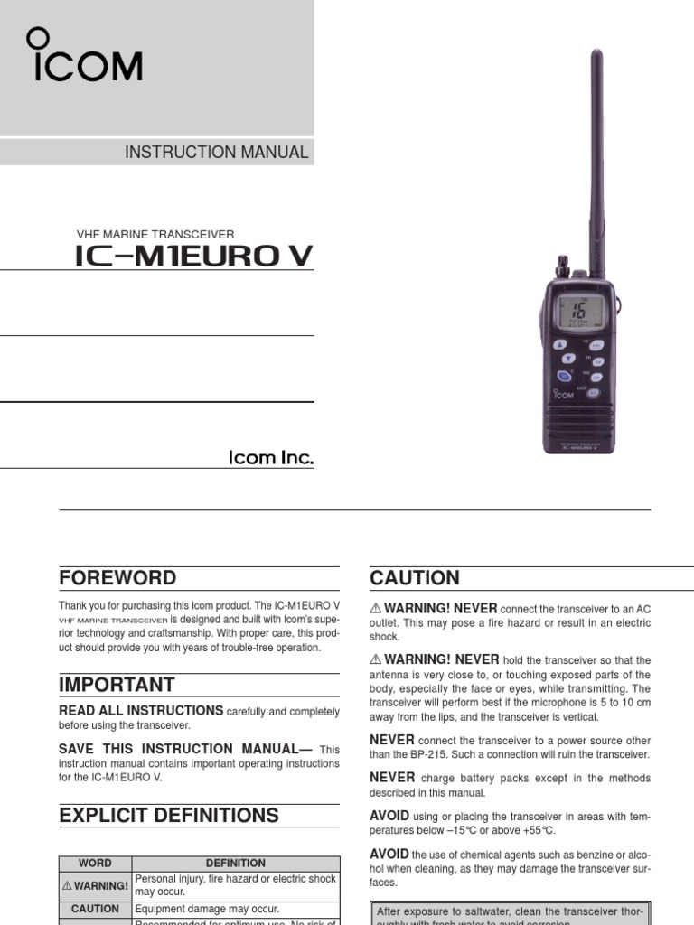 ICOM IC-M1EURO V Um | PDF