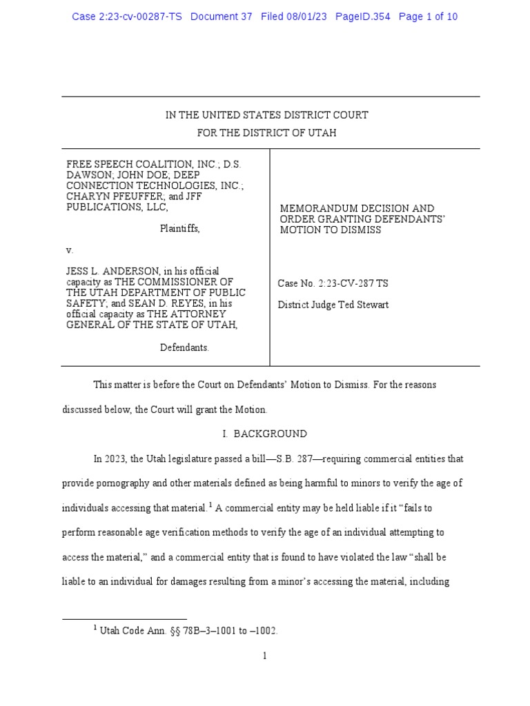 Pornhub Case Dismiss | PDF | Ex Parte Young | Lawsuit
