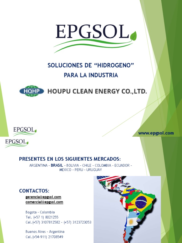 EPGSOL SAS - Soluciones HIDROGENO H2 - GRUPO HOUPU CLEAN ENERGY | PDF