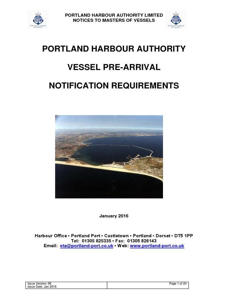 19 Vessel Pre-Arrival Notification FORMATTED | PDF