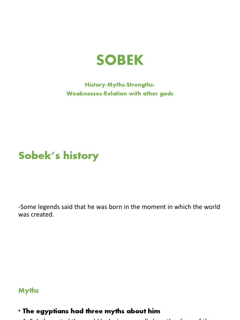 Sobek: Myths, Strengths, and Relations | PDF
