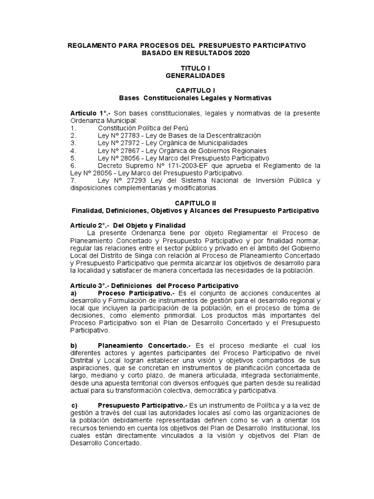 Reglamento PPR | PDF