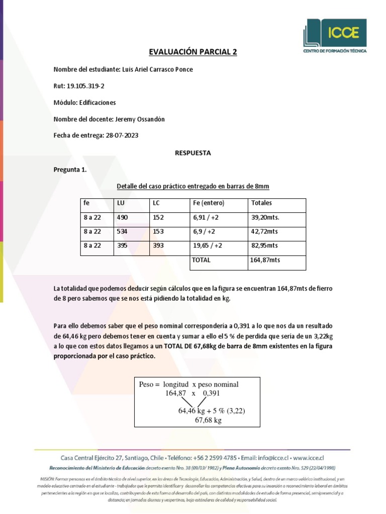 EVALUACIÓN PARCIAL 2 Edificaciones | PDF