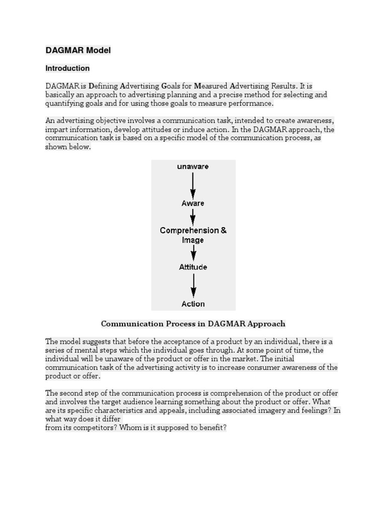 Dagmar Model | Download Free PDF | Target Audience | Advertising