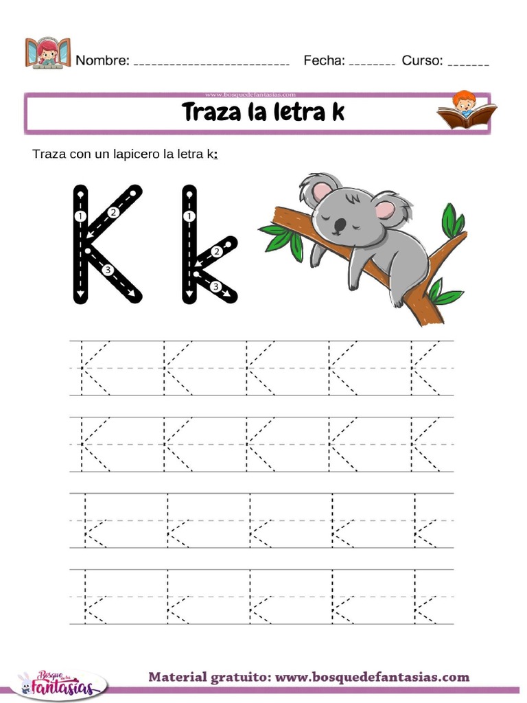 Ejercicios de Palabras Con La Letra K | PDF