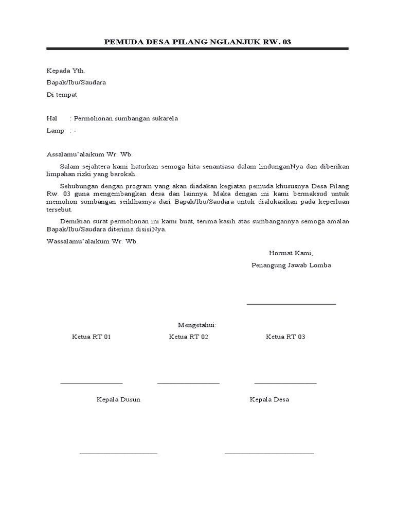 Karang Taruna Desa Pilang Nglanjuk RW | PDF