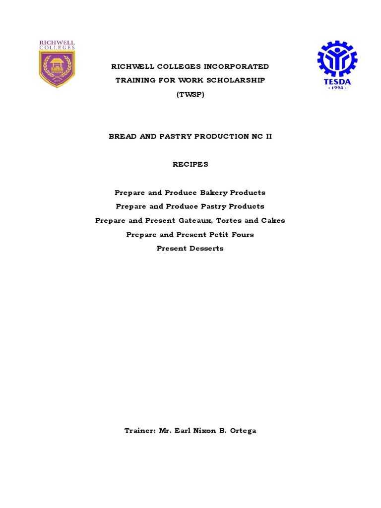 TWSP BPP Recipe Book | PDF